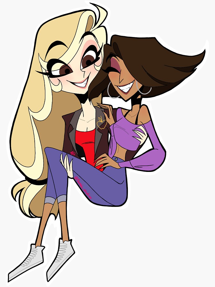 "Human Charlie and vaggie" Sticker for Sale by L1l5amiii | Redbubble