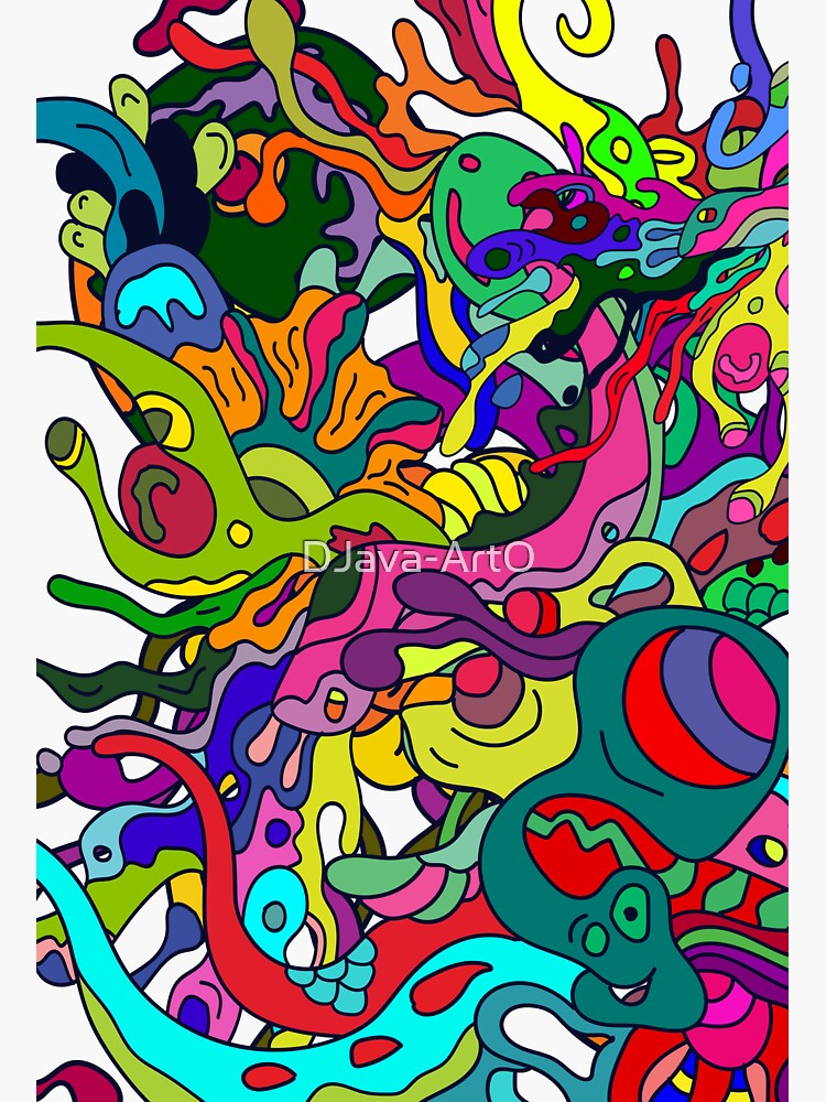 "Die Super Color Mollusk-Spiele" Sticker for Sale by DJava-ArtO | Redbubble