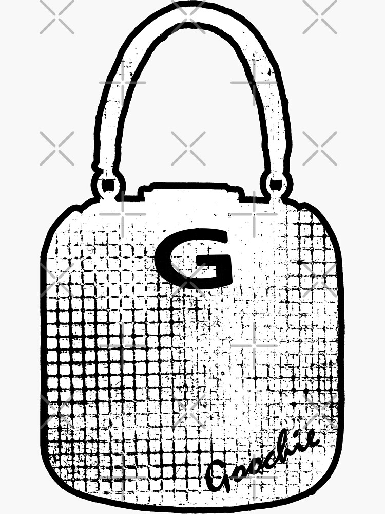 "Fake Goochie meme with a bag in white" Sticker for Sale by Manoroma ...