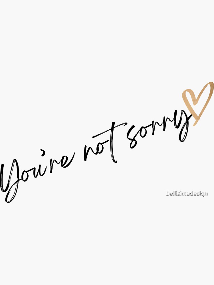 "You’re not sorry fearless Taylor’s version typography " Sticker for ...