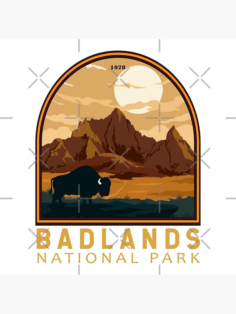 "Badlands National Park Vintage Emblem" Poster for Sale by ...