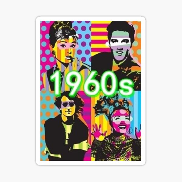 "Music history 1960s" Sticker for Sale by Popartstuff | Redbubble