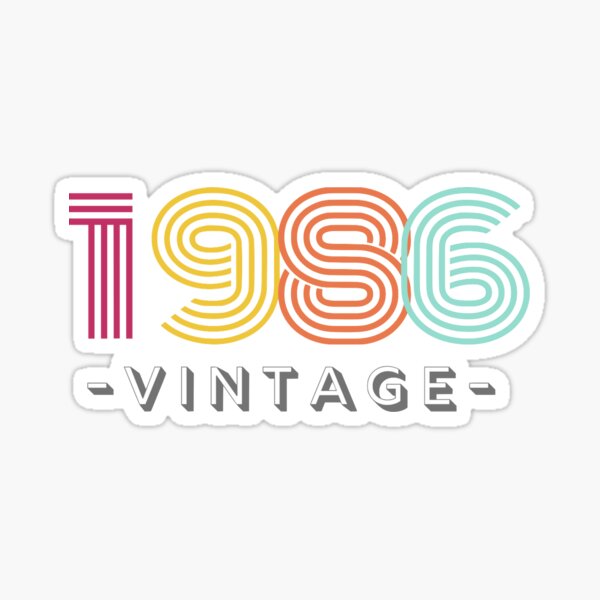 "1986 - VINTAGE" Sticker for Sale by clarisphere | Redbubble