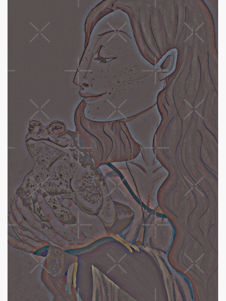 "Glowing Portrait of a Lady with her Toad" Sticker for Sale by ...