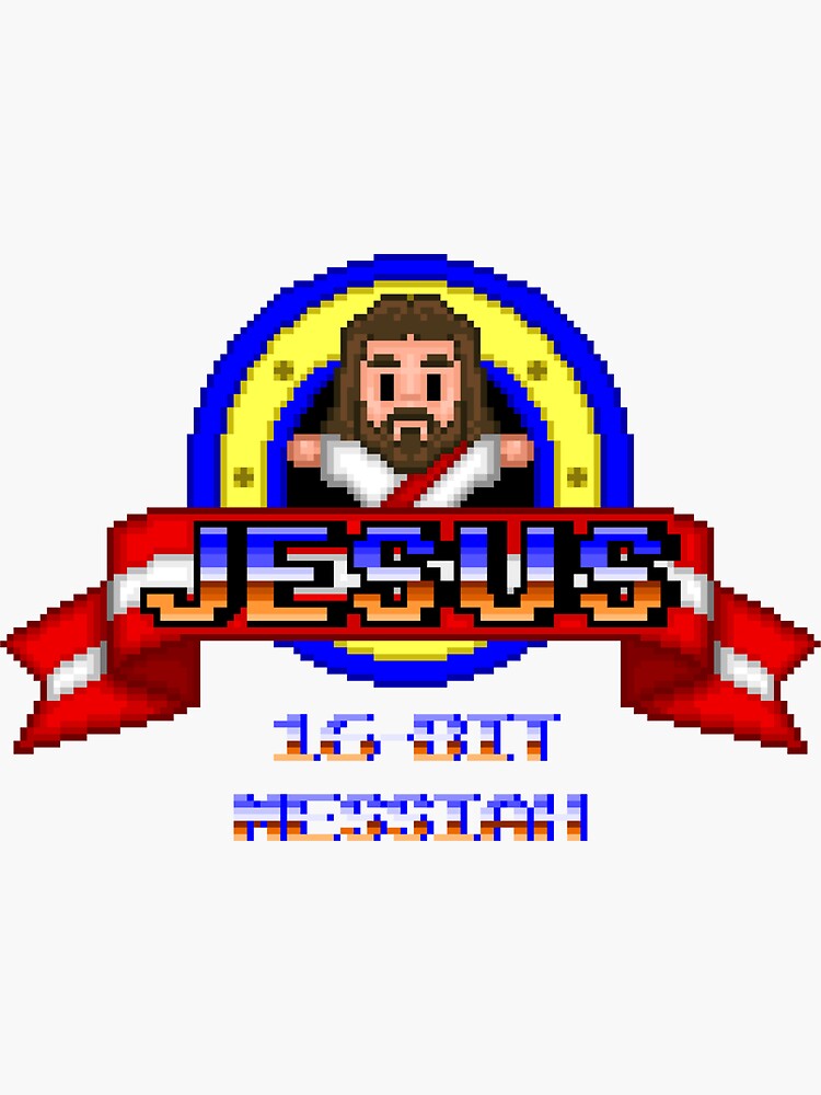 "Sonic Jesus Christ" Sticker for Sale by 16-Bit-Messiah | Redbubble