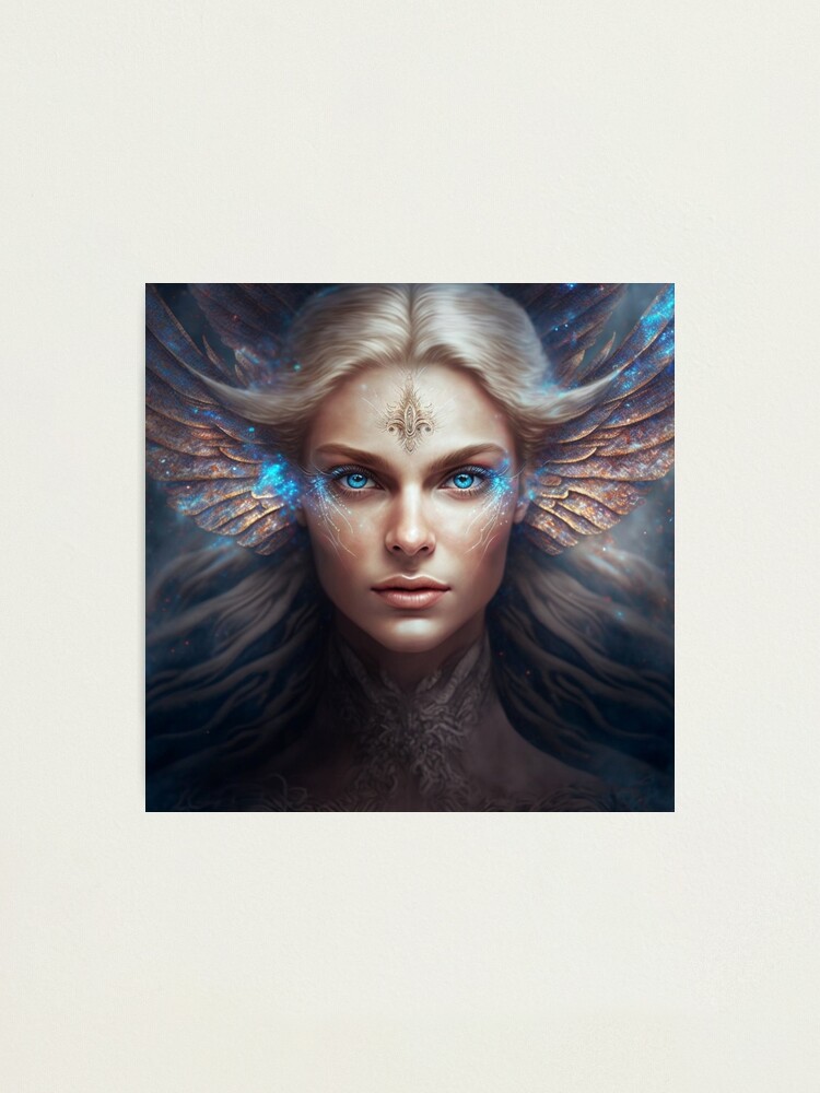 "Blonde Angel Woman - Beautiful Blonde Woman Portrait - Blue Eyes Woman ...