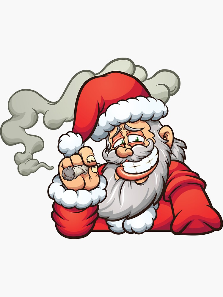 "Smoking Santa - santa clause is coming to town" Sticker for Sale by ...