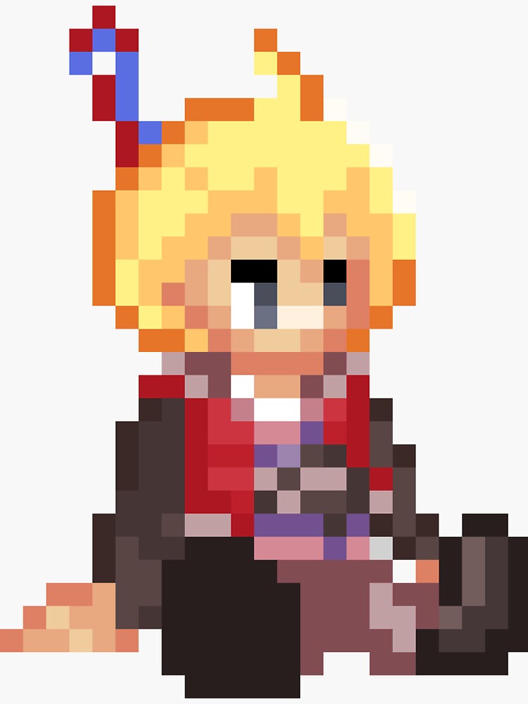 "Pixel Xenoblade Shulk Sitting" Sticker for Sale by NekoJaz | Redbubble