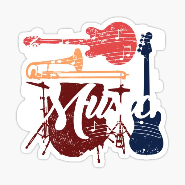 "music, instrument, guitar, musician" Sticker for Sale by Eichberger91 ...