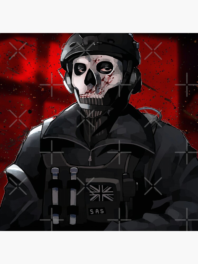 "Simon Ghost Riley aesthetic red" Sticker for Sale by TheDudeFrame ...