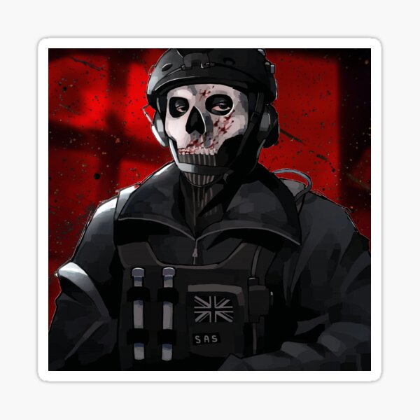 "Simon Ghost Riley aesthetic red" Sticker for Sale by TheDudeFrame ...