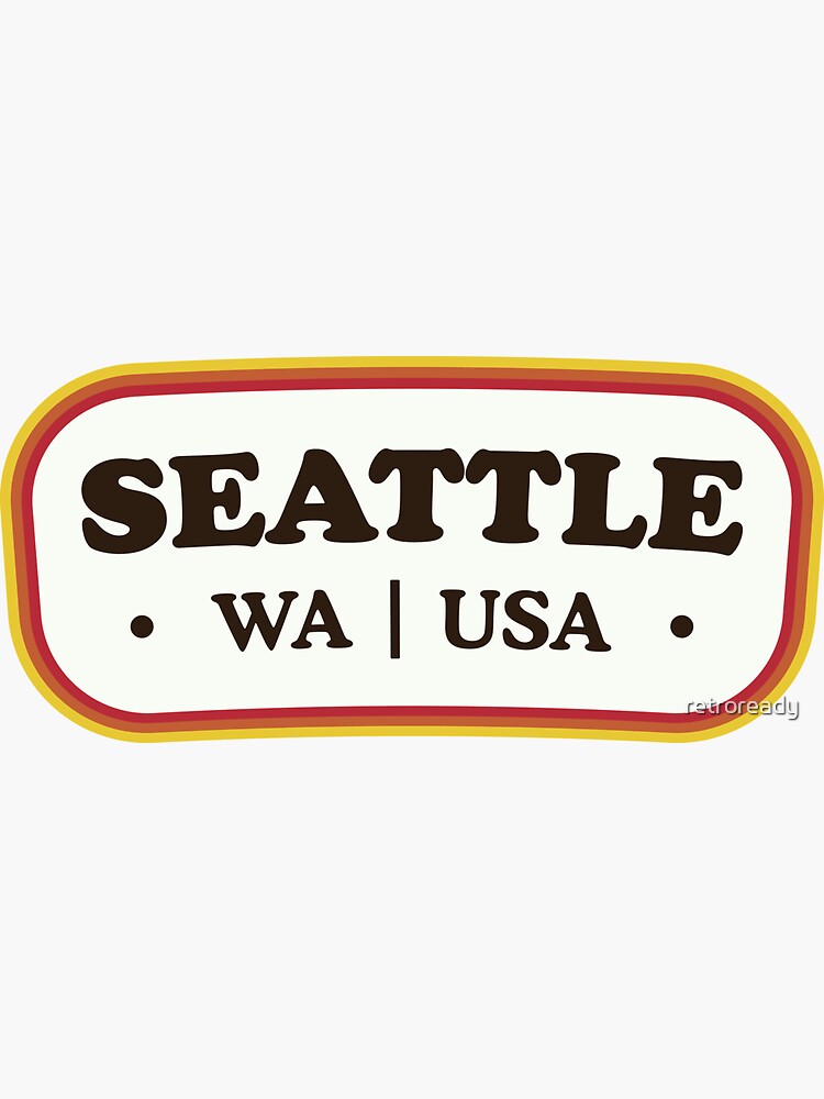 "Seattle | Retro Badge" Sticker for Sale by retroready | Redbubble