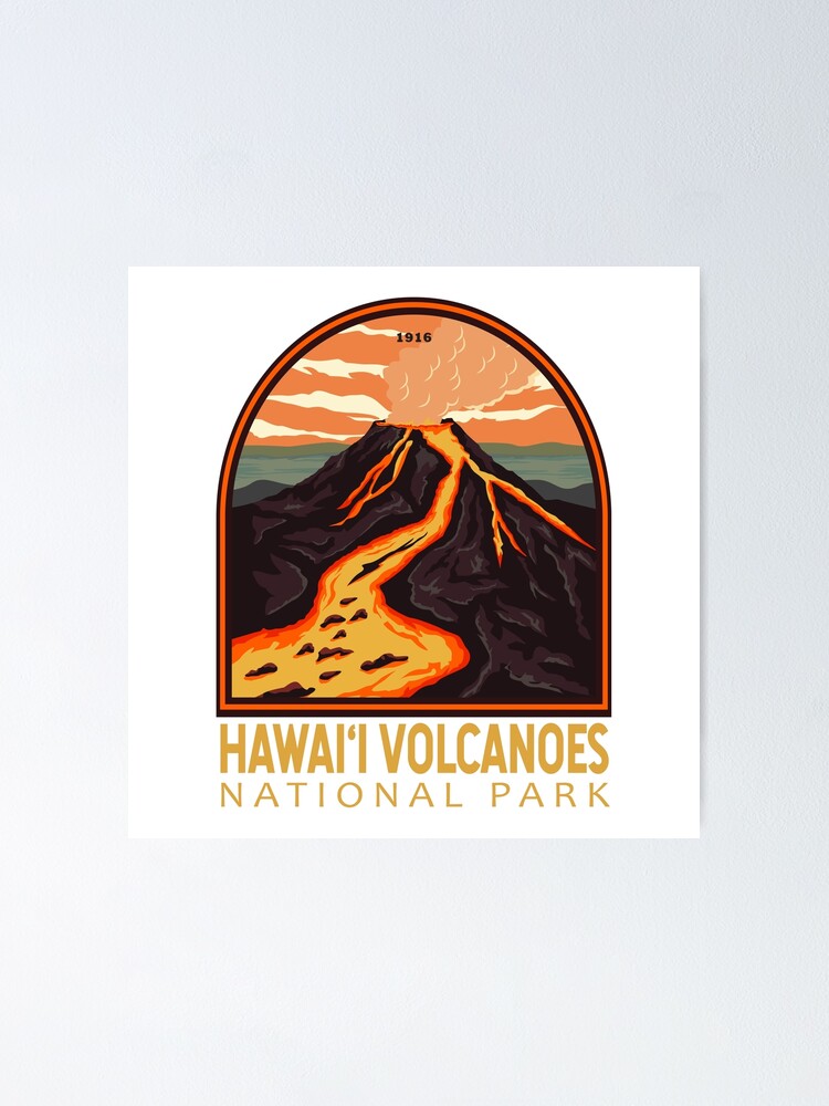 "Hawaii Volcanoes National Park Vintage Emblem" Poster for Sale by KrisSidDesigns | Redbubble