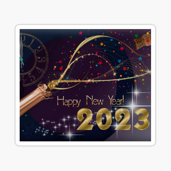 "Happy New year 2023" Sticker for Sale by KseniaDr | Redbubble