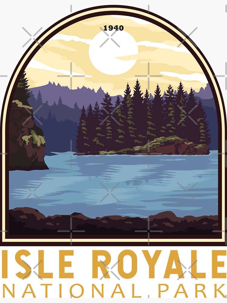 "Isle Royale National Park Vintage Emblem" Sticker for Sale by KrisSidDesigns | Redbubble