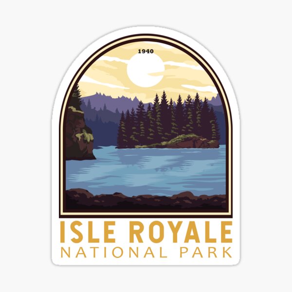"Isle Royale National Park Vintage Emblem" Sticker for Sale by ...