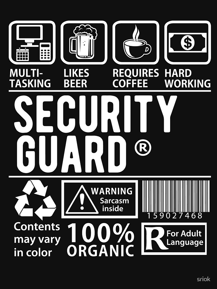 "Funny Security Guard Shirt - Multytasking Security Guard" T-shirt for ...