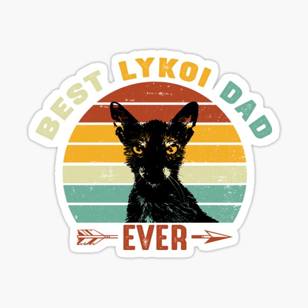 Best Cat Dad Ever Lykoi Cat Vintage Sticker For Sale By Yewgi Redbubble