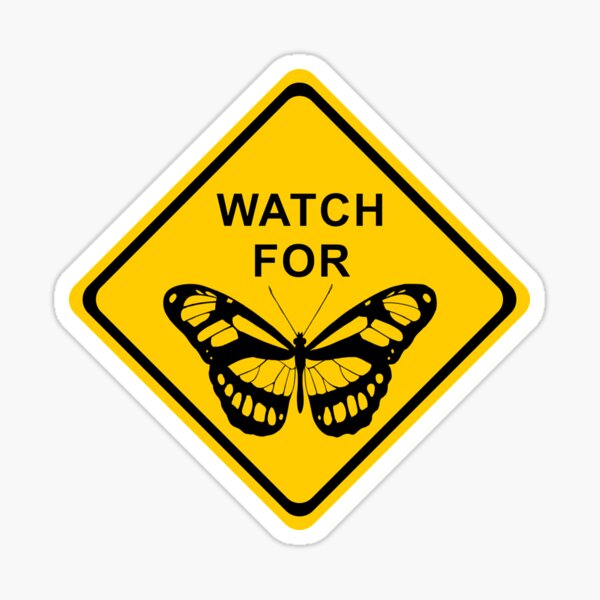 "Butterfly traffic sign" Sticker for Sale by Yelenaday | Redbubble