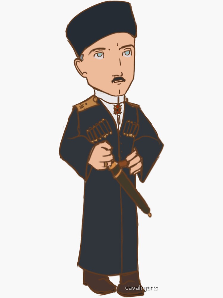 "Chibi Baron Pyotr Wrangel—Historical Figures Series" Sticker for Sale ...