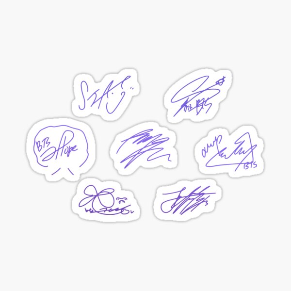 "BTS AUTOGRAPH (purple gradient)" Sticker for Sale by sarascoprox ...