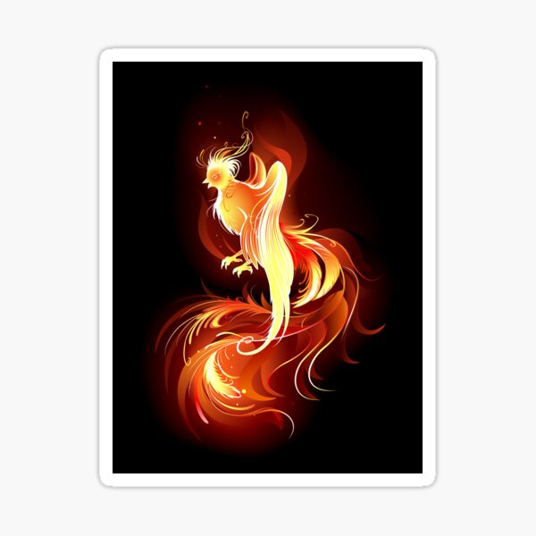 "Fiery Bird ( Fire Phoenix )" Sticker for Sale by Blackmoon9 | Redbubble