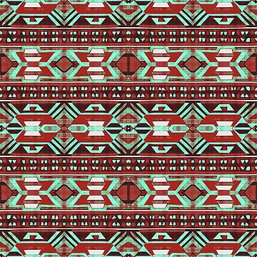 "Traditional Igorot-inspired tribal pattern. Ethnic Red and green ...