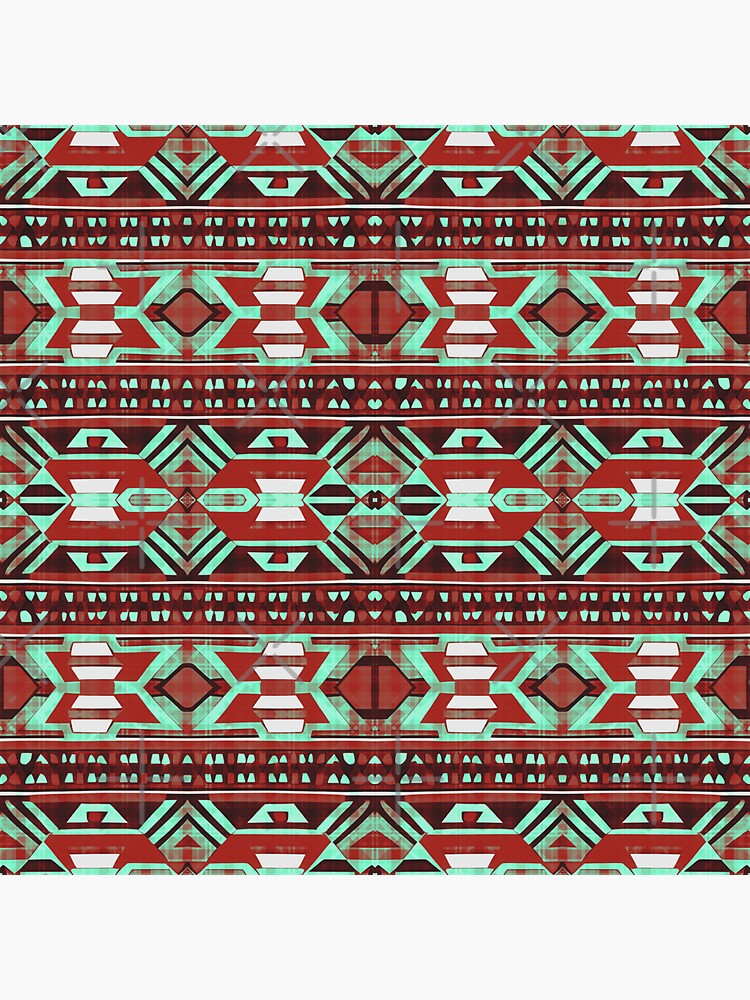 "Traditional Igorot-inspired tribal pattern. Ethnic Red and green ...