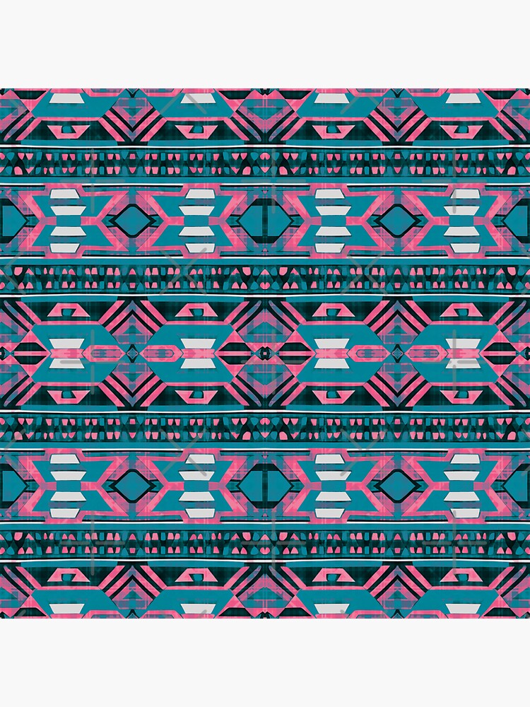 "Traditional Igorot-inspired tribal pattern. Ethnic Blue and pink ...
