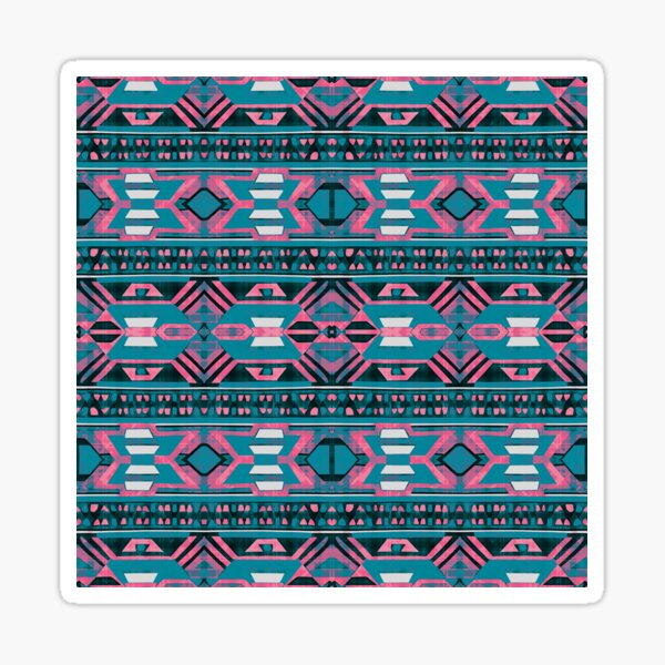 "Traditional Igorot-inspired tribal pattern. Ethnic Blue and pink ...