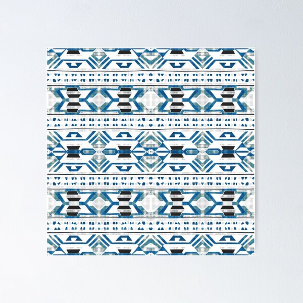 "Traditional Igorot-inspired tribal pattern. Ethnic White and blue ...