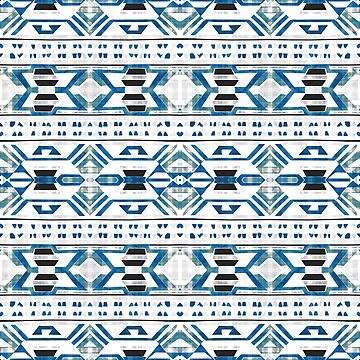 "Traditional Igorot-inspired tribal pattern. Ethnic White and blue ...