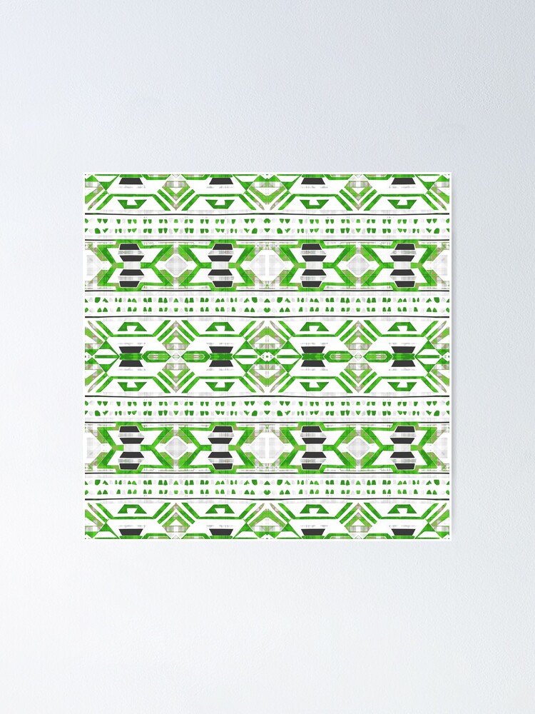 "Traditional Igorot-inspired tribal pattern. Ethnic White and green ...