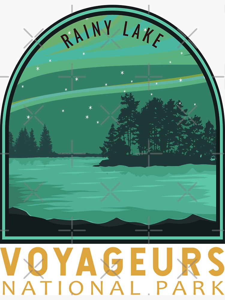 "Voyageurs National Park Rainy Lake Vintage Emblem" Sticker for Sale by KrisSidDesigns | Redbubble