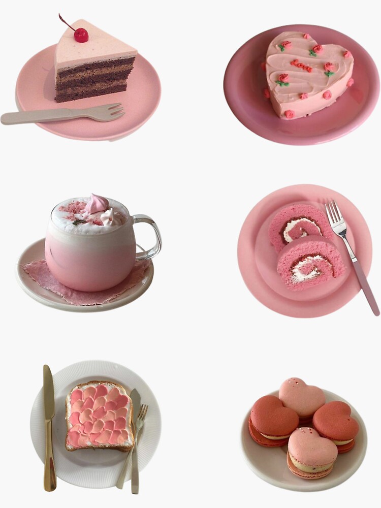 "Pink Food" Sticker for Sale by Kito-Kato | Redbubble