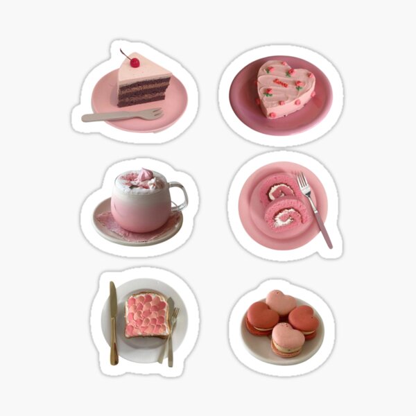 "Pink Food" Sticker for Sale by Kito-Kato | Redbubble