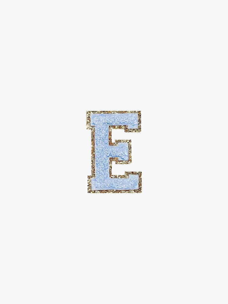 "Light Blue Letter E Patch " Sticker for Sale by Dylan0321 | Redbubble