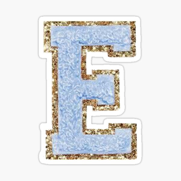 "Light Blue Letter E Patch " Sticker for Sale by Dylan0321 | Redbubble
