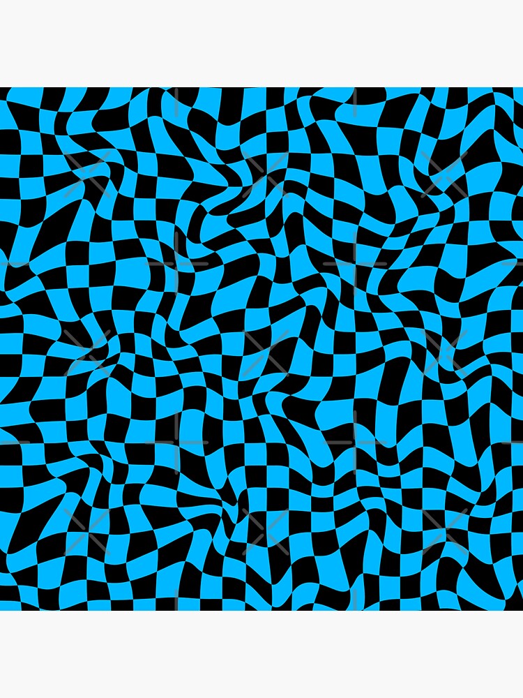 "Sky Blue Abstract, and Wavy Checkerboard Pattern" Sticker for Sale by ...