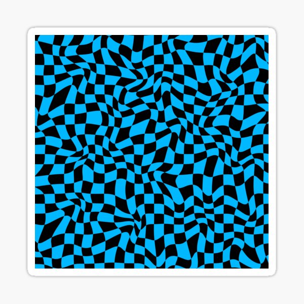 "Sky Blue Abstract, and Wavy Checkerboard Pattern" Sticker for Sale by ...