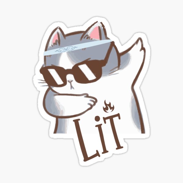 "Lit Cat " Sticker for Sale by GoblinBoutique | Redbubble