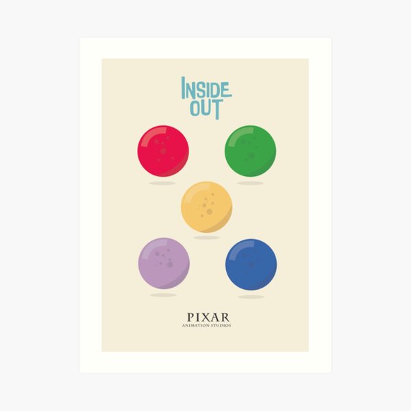 "Inside out, minimal movie poster, alternative 3D animated film ...