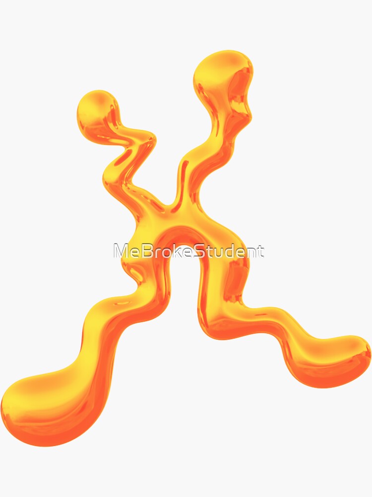 "ORANGE X LETTER CHROME DESIGN!" Sticker for Sale by MeBrokeStudent ...