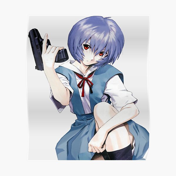 "Rei Ayanami with a Gun" Poster for Sale by bonndesign | Redbubble