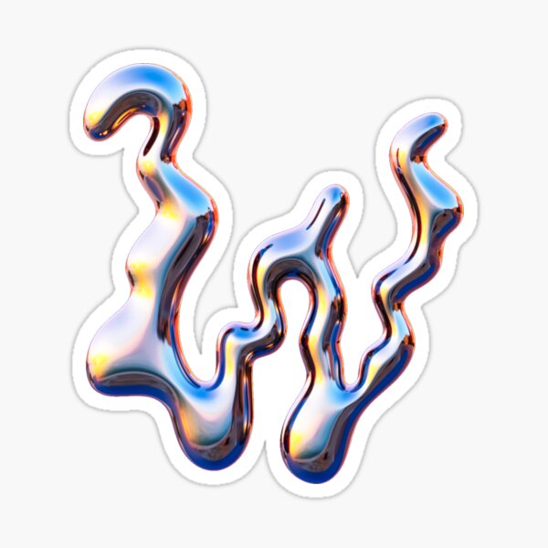 "W LETTER CHROME DESIGN!" Sticker for Sale by MeBrokeStudent | Redbubble