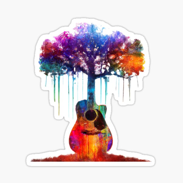 "Tree of life guitar " Sticker for Sale by TsunamiBlue | Redbubble