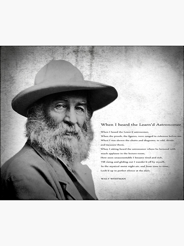"When I Heard the Learn'd Astronomer Poem - Walt Whitman" Sticker for ...