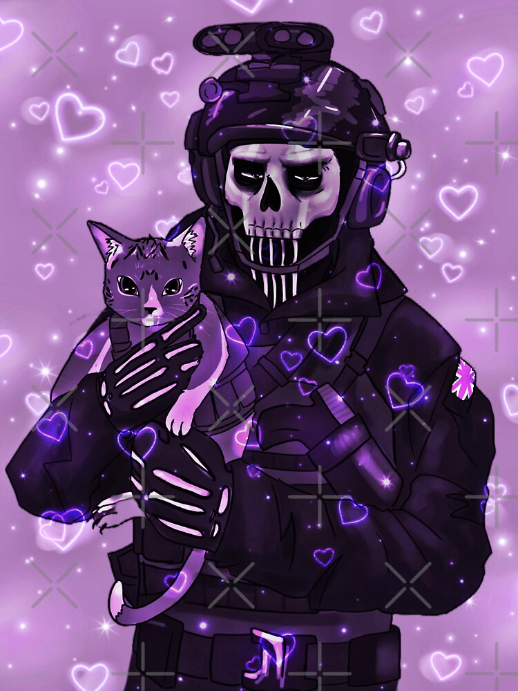 Pegatina «Simon Ghost Riley gato gatito» de TheDudeFrame | Redbubble