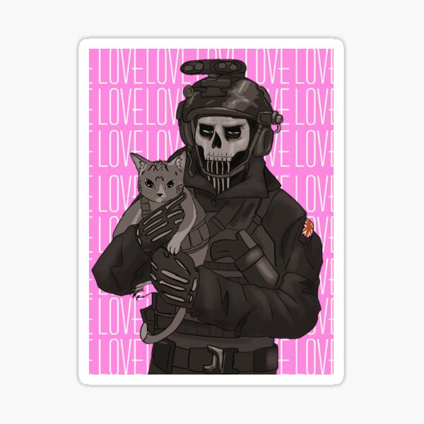 "Simon Ghost Riley love cat" Sticker for Sale by TheDudeFrame | Redbubble
