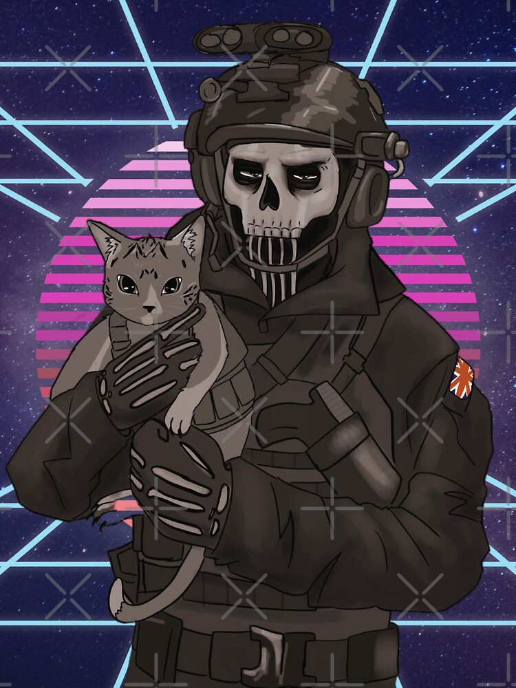 "Simon Ghost Riley cat retro" Sticker for Sale by TheDudeFrame | Redbubble